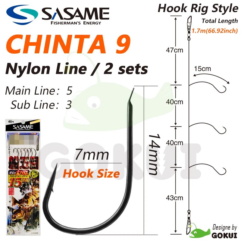 SASAME рыболовные крючки из высокоуглеродистой стали Nylon Line 9