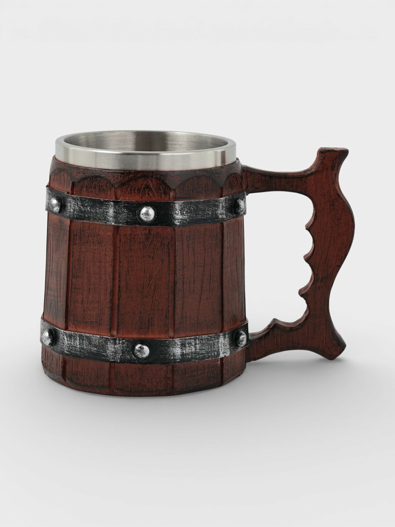 Кружка средневековая "Викинг", 400 мл, 16x10x11.5 см, нержавеющая сталь, коричневая