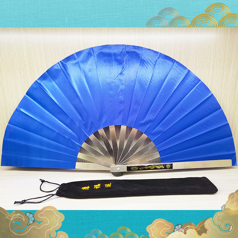 2026 Новейший веер из нержавеющей стали для тайчи, кунг-фу, боевых искусств, веер для выступлений, двойной железный веер с драконом, звуковой веер для боевых искусств, складной веер, продажа напрямую от фабрики