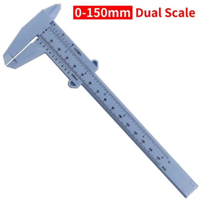 1 шт. 0-150 мм пластиковый нониусный Калибр с двойными линиями, студенческий микрометр, измерительная линейка, измеритель глубины внутреннего диаметра