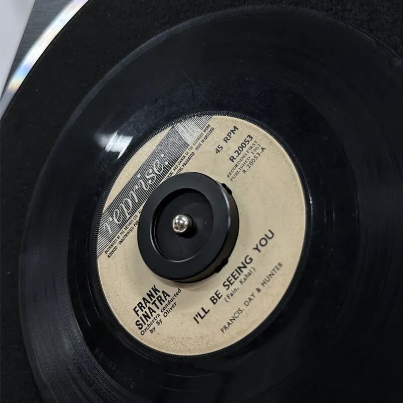 1шт 45об/мин Адаптер для виниловых пластинок LP-черный,7-дюймовый адаптер для виниловых пластинок из твердого алюминия