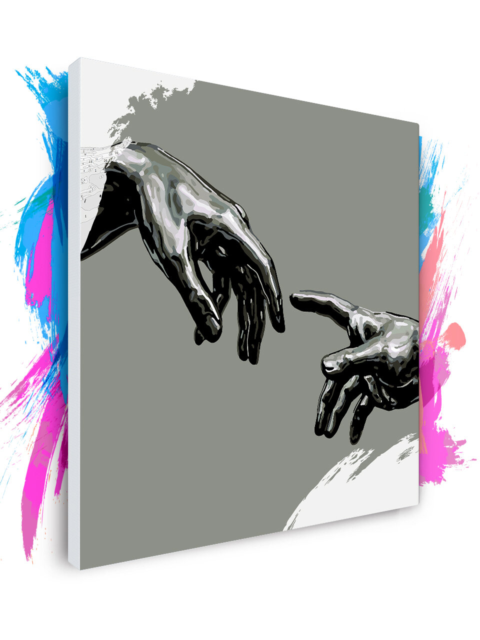 Картина по номерам на холсте Chromed hands, 40 х 40 см