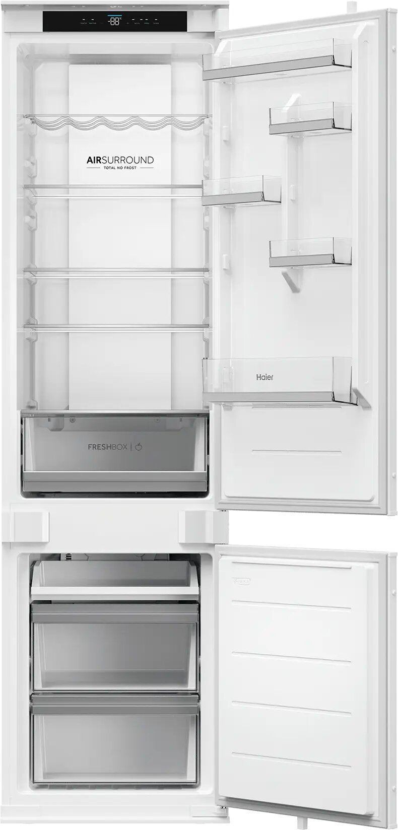 Встраиваемый двухкамерный холодильник Haier HBCN5190, инвертор, Total No Frost