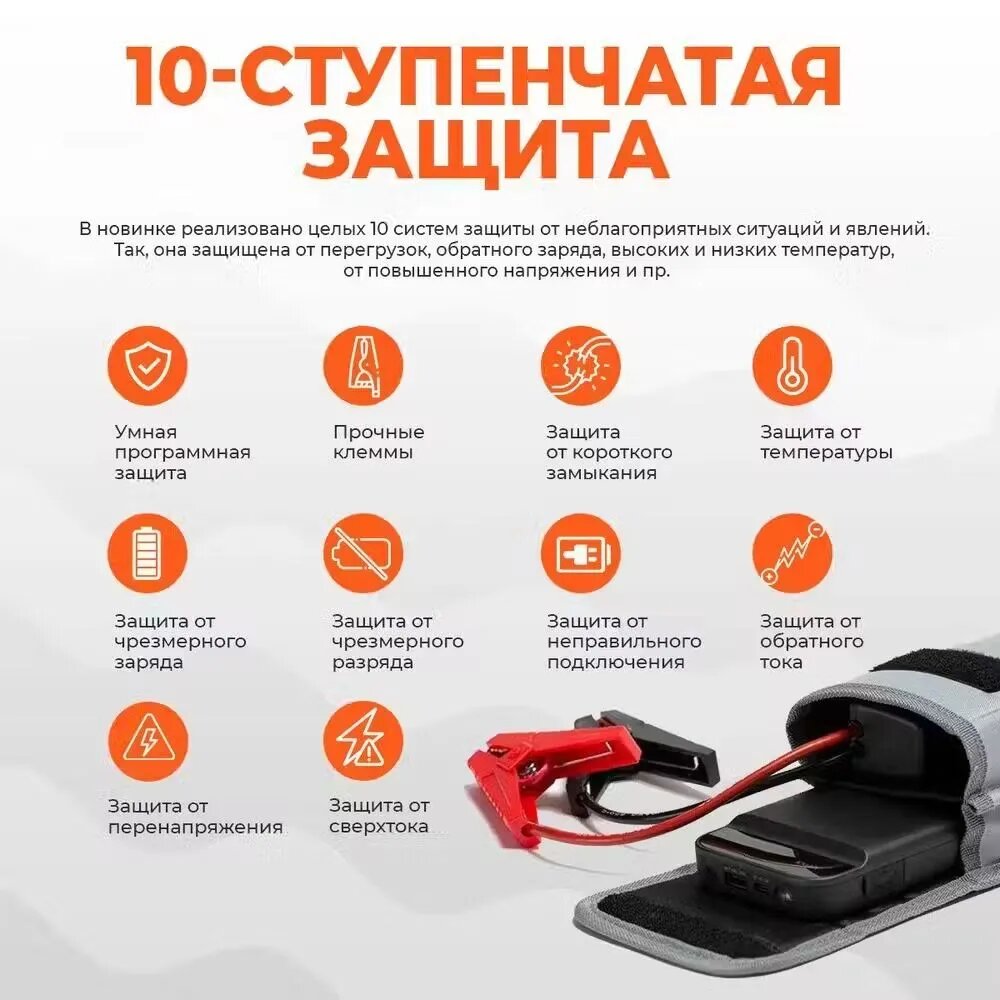 70mai Jump Starter (Midrive PS 01) Пуско-зарядное устройство для запуска двигателя и зарядки гаджетов — фото 1