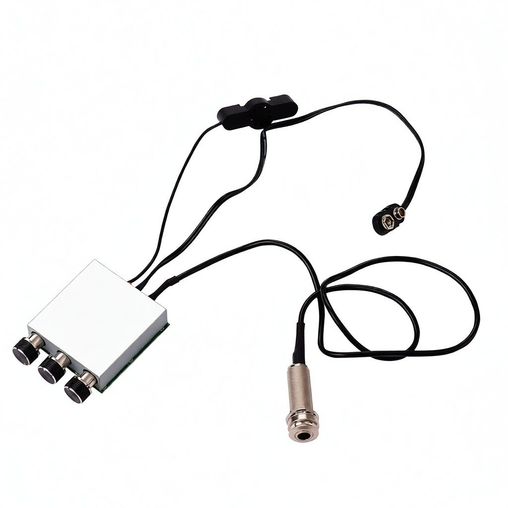 Акустическая фолк классическая гитара пьезо пикап преамп микрофон пикап двойная система пикапа с микрофонным объемом гитарным объемом и тональными регулировочными ручками стопорным джеком, 6.35мм, 9В батарейное питание, подходит для акустической фолк и