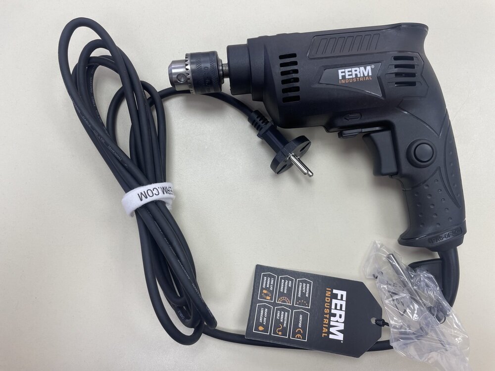 Дрель безударная FERM PDM1047P, 230 Вт, 0 -4500 об/мин, ЗВП, 6,5 мм, б/у уценка