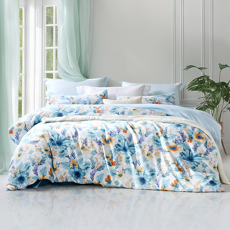 Комплект постельного белья Fuanna Home Textiles: четырехпредметный комплект с простыней и пододеяльником, утолщенный трехпредметный комплект для домашнего использования, комплект из ворсистой ткани для общежития.