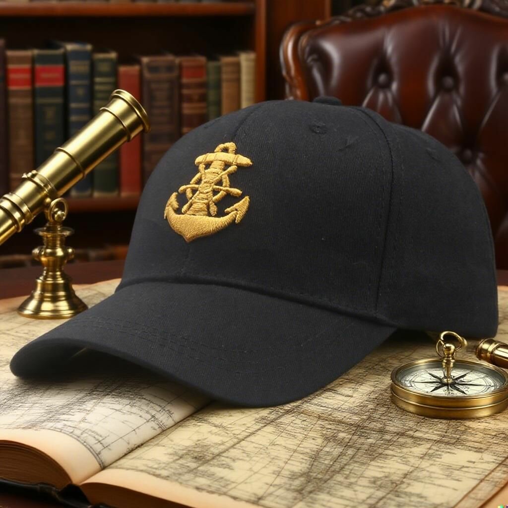 Винтажная морская фуражка с плоской тульей, капитана (1 шт.)