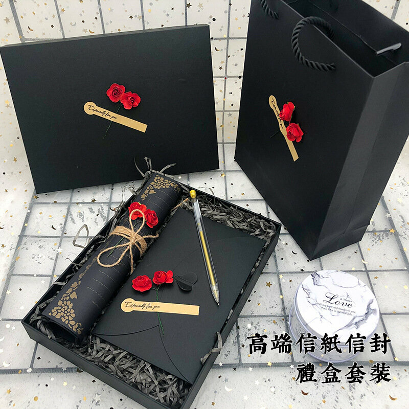 【Набор подарочной коробки с бумагой для писем и конвертами】Древний стиль любовного письма, романтическое признание, подарок на свадьбу, подарочная коробка на День святого Валентина, бланки для писем