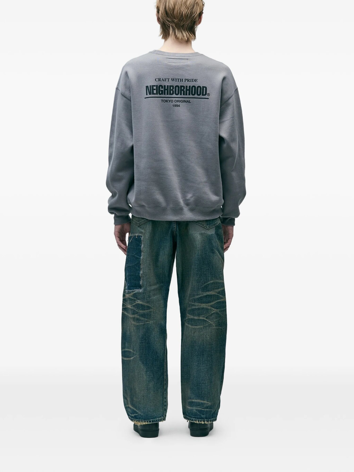 Джинсы Neighborhood Patchwork cotton jeans, размер L, синий — фото 1
