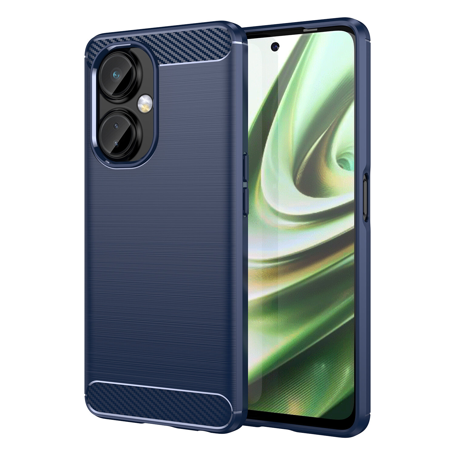 Чехол синего цвета в стиле карбон для Oneplus Nord CE3 Lite, серия Carbon от Caseport