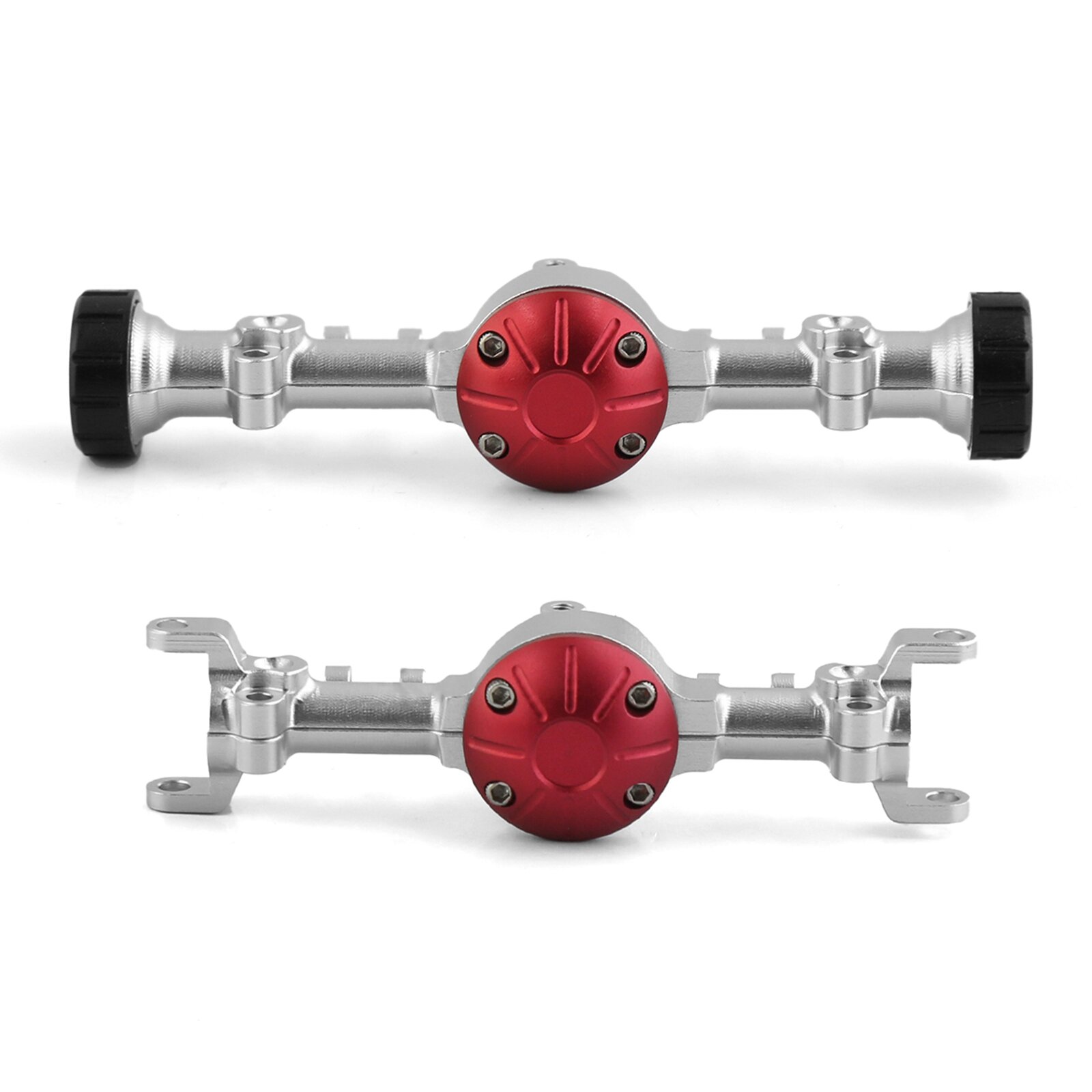 Корпус передней и задней оси шасси, тяга подвески для замены на радиоуправляемую машину Kyosho -Z 1/18 1/24, запчасти для модернизации, серебристый, красный, металл, 13*9*3см, 23г, 1 передняя тяга, 1 задняя тяга