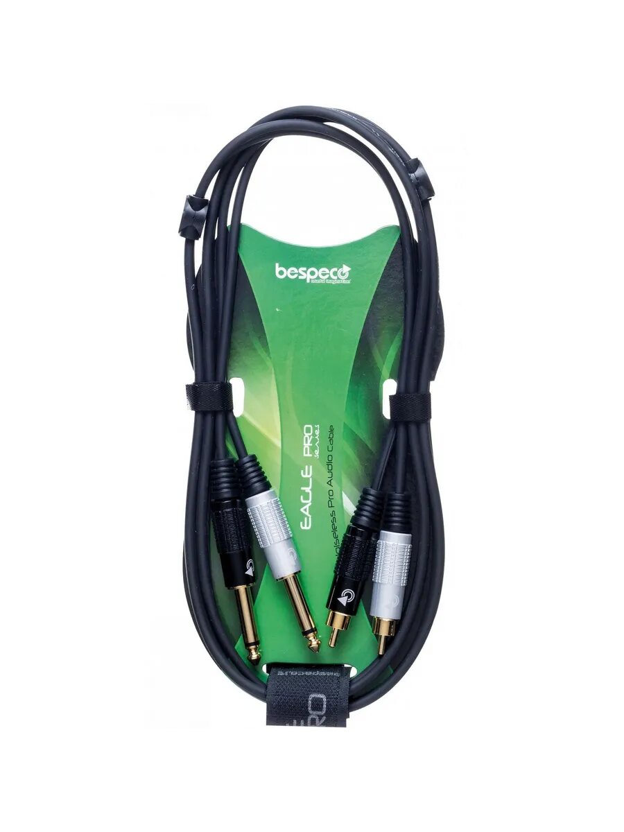 Межблочный кабель Bespeco Eagle Pro EAY2JR RF25, 2Jack-2RCA, 5м, бескислородная медь