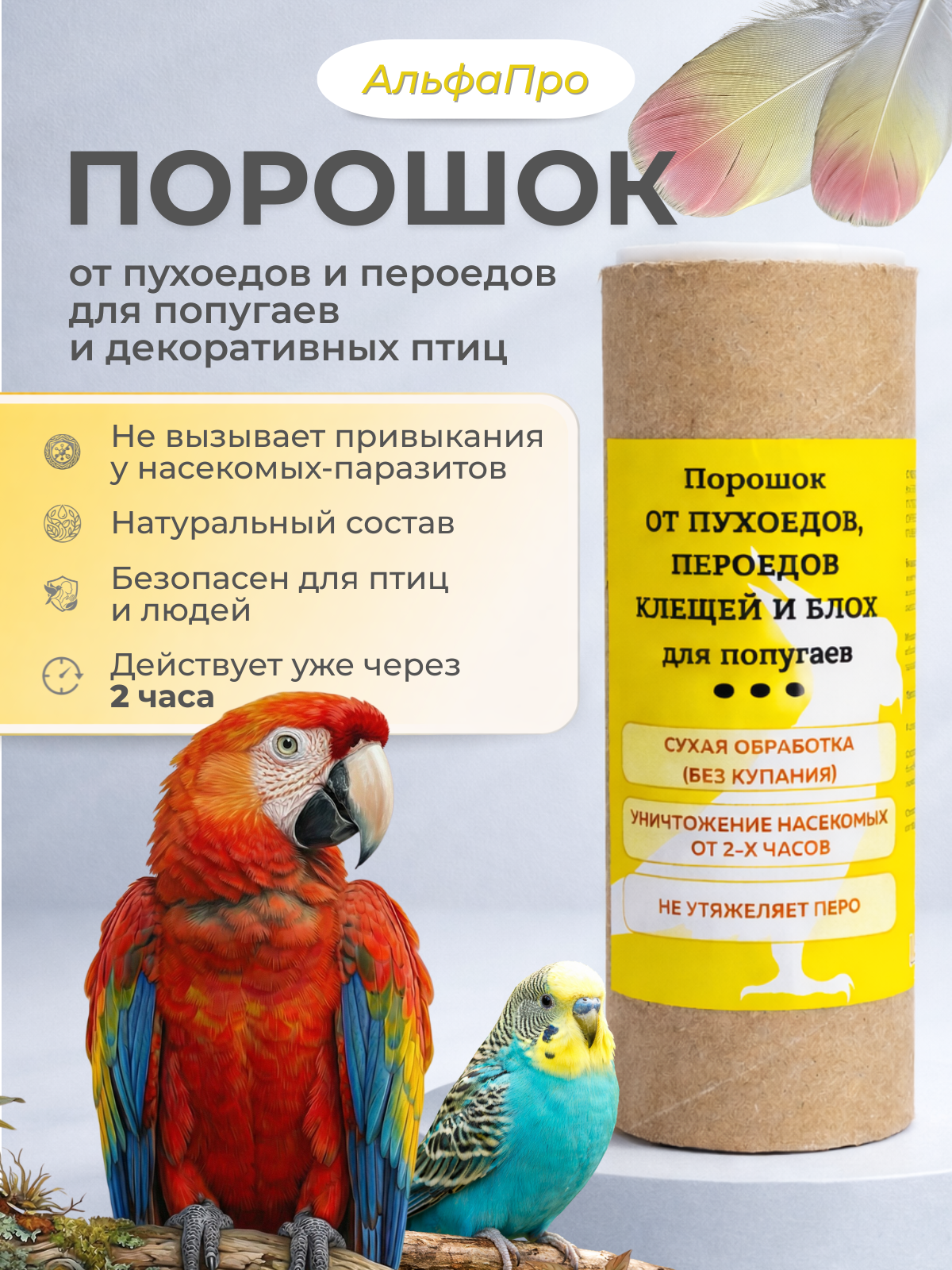 Средство от пухоедов и пероедов для попугаев 300 мл, альфапро