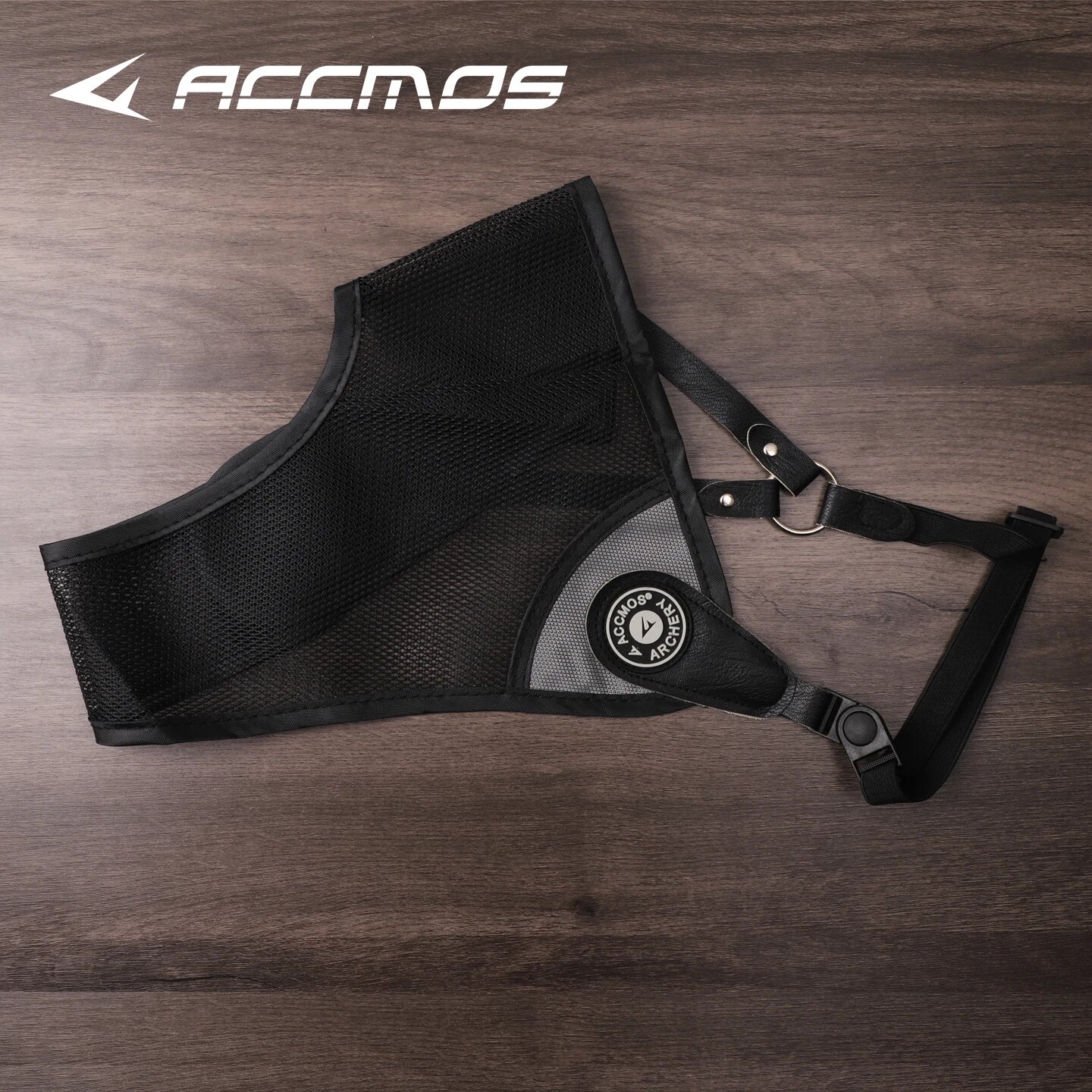 ACCMOS защита груди для стрельбы из лука, регулируемая, кожа+ткань, Черный, M-RH, черный