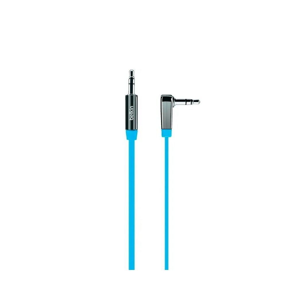 Кабель Belkin Jack 3.5 папа/Jack 3.5 папа угловой 0,9м голубой (AV10128CW03-BLU)