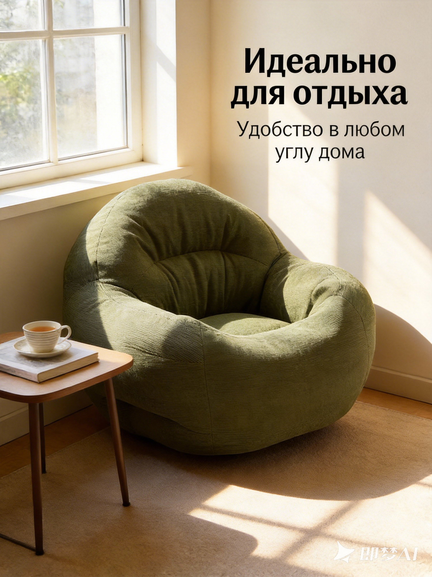 Кресло-пуфик мешок "XXXL", мягкое, бескаркасное, велюр, 75x80x65 см