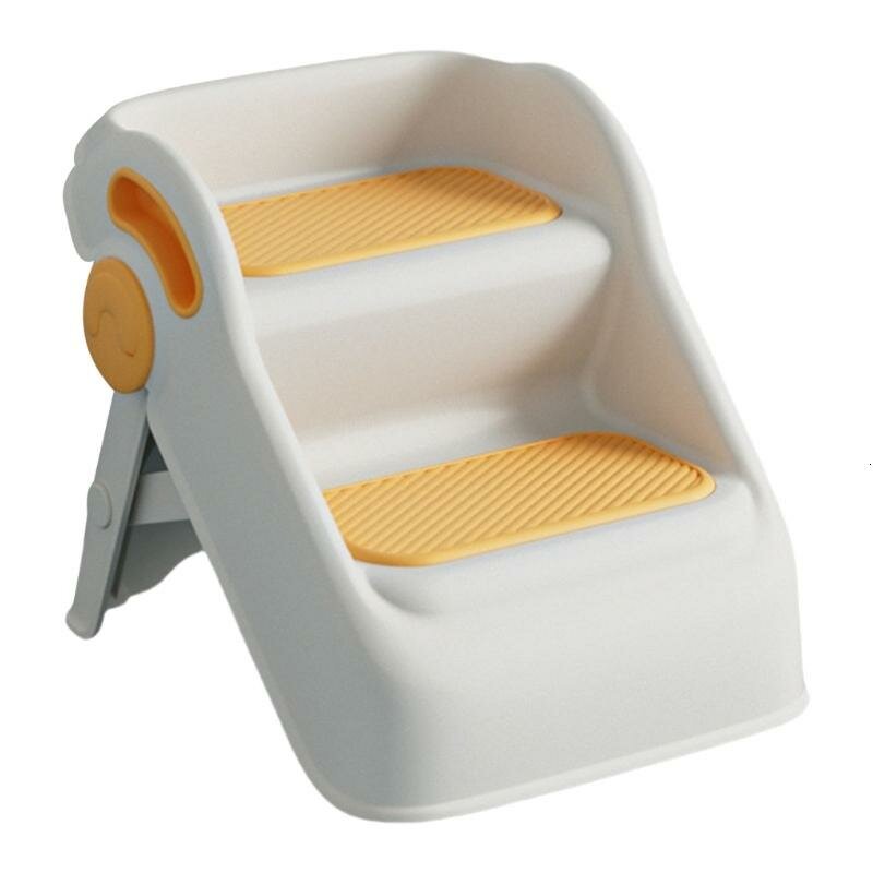 Складная детская ступенька для ванной, Белый и желтый
