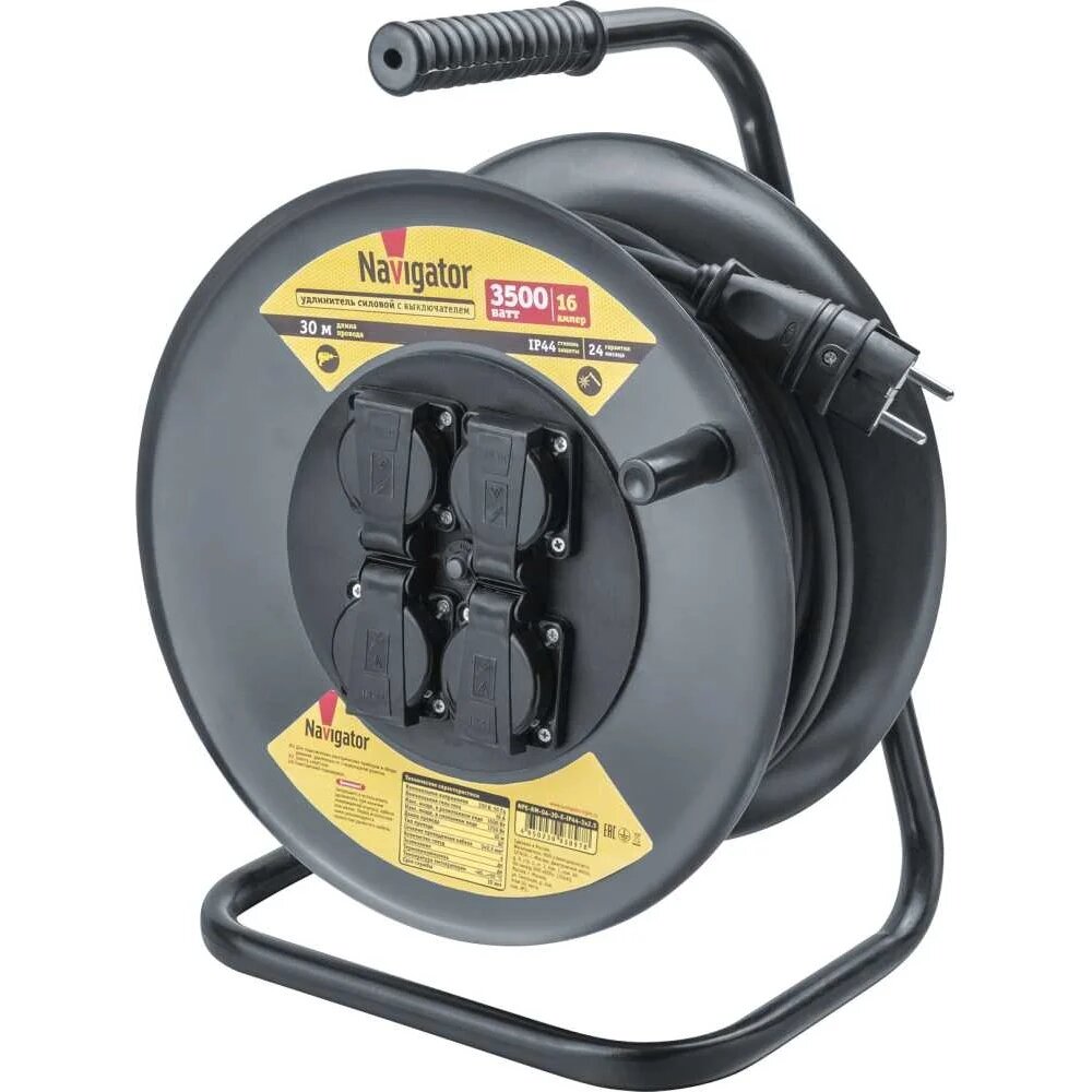 Navigator Удлинитель 93 897 npe-rm-04-30-e-ip44-3x2.5 катушка 4 гн. c/з кг 30м 93897