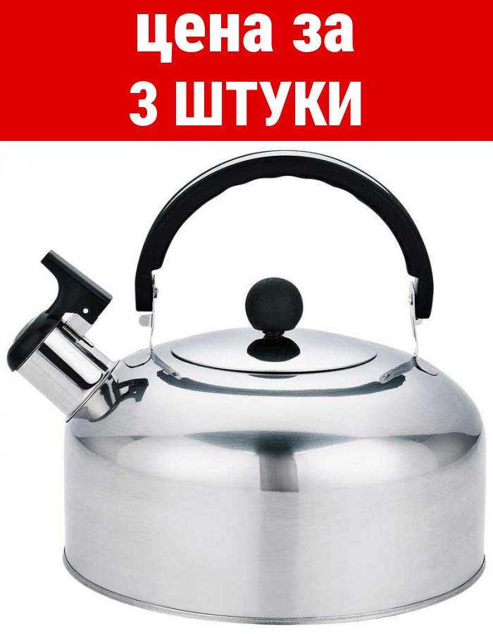 Комплект 3 шт, чайник нерж 2.0Л CASUAL со свист MALLONY