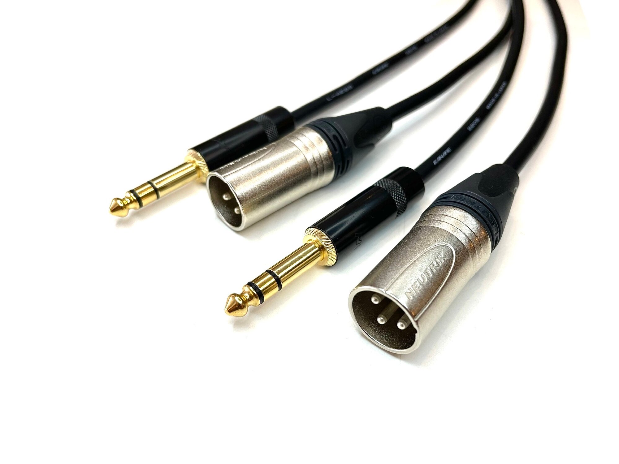 Два кабеля XLR male - Jack 6.3mm по 3м для подключения мониторов и др.