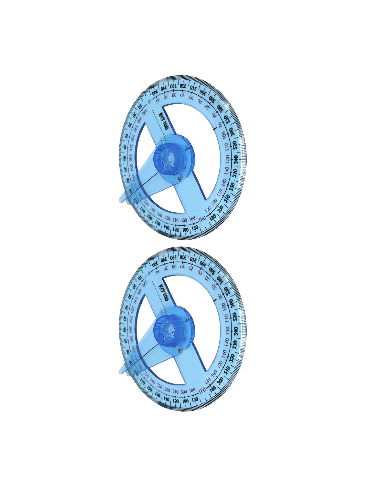 2 Шт Прозрачный транспортир Линейка Круговой транспортир математический транспортир для учащихся
