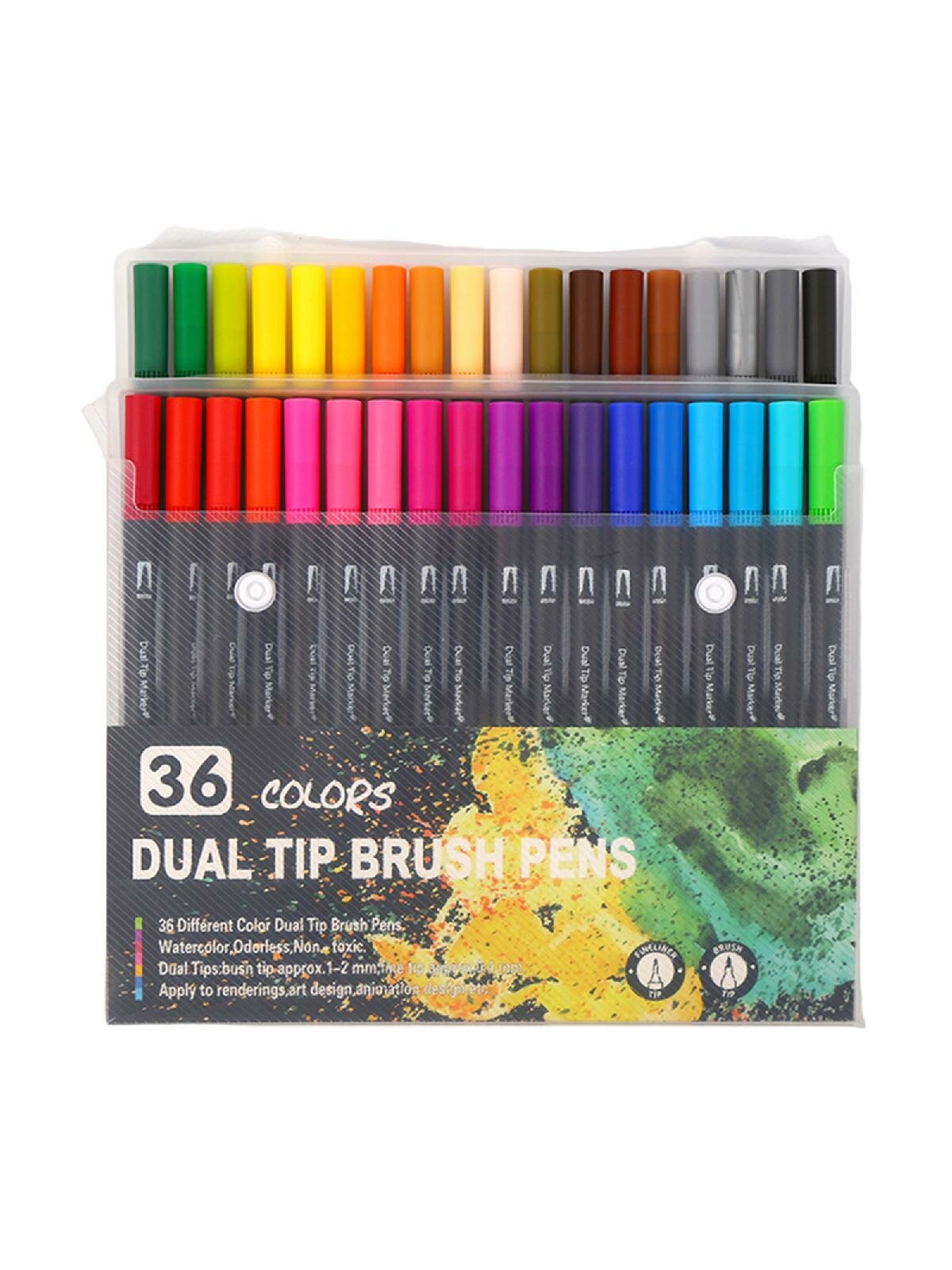 36/48/60/72/100 Цветов Двусторонняя Кисть Фломастер Акварельные Маркеры