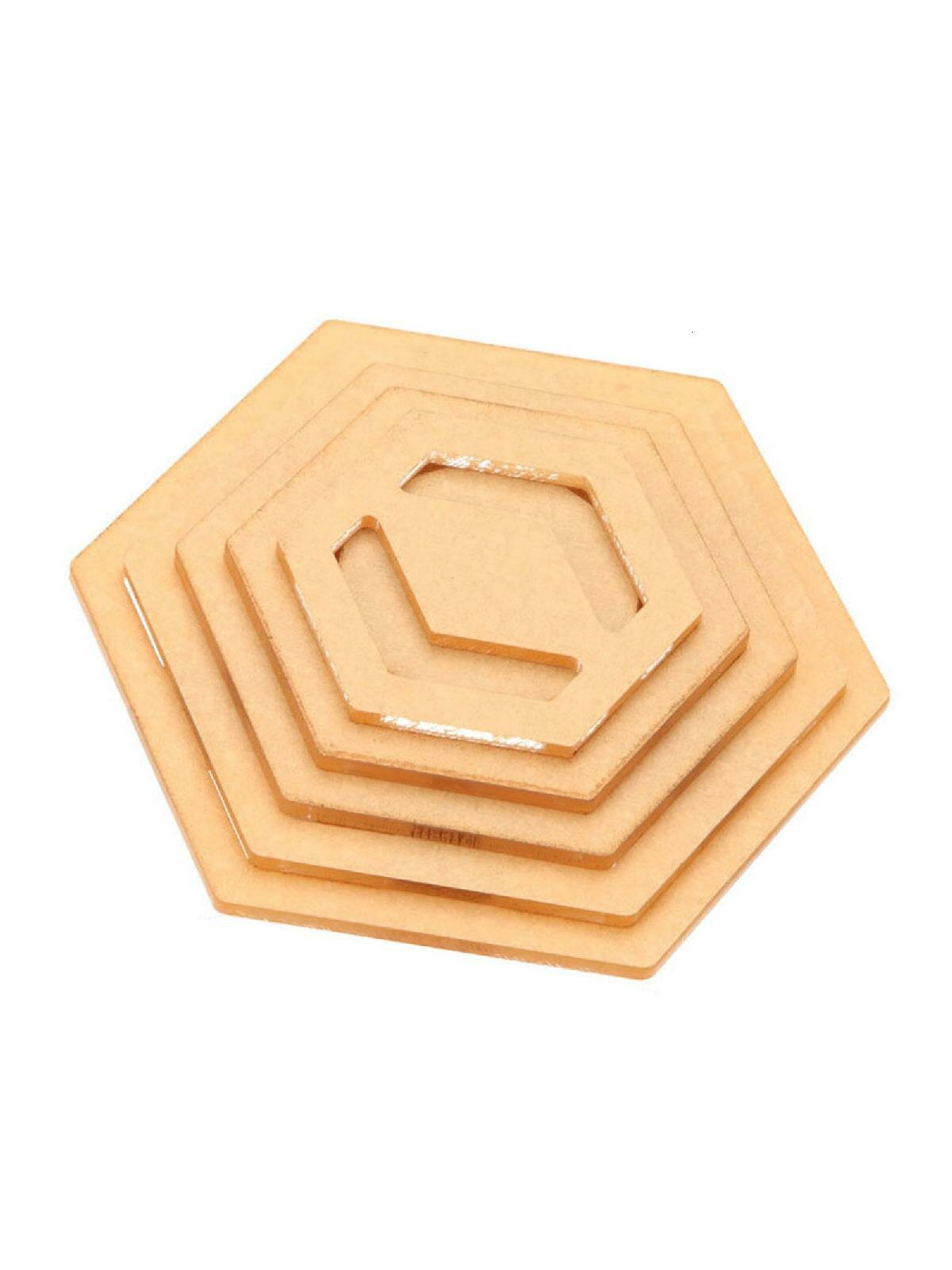 Набор шаблонов для шитья, 5 шт, акриловые, Шестиугольник