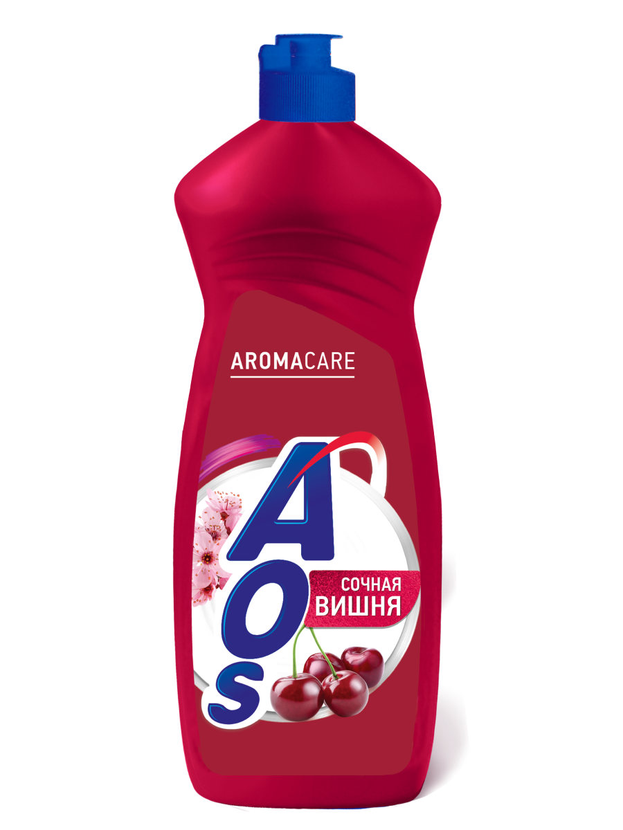 Средство для мытья посуды AOS Сочная вишня 900 гр