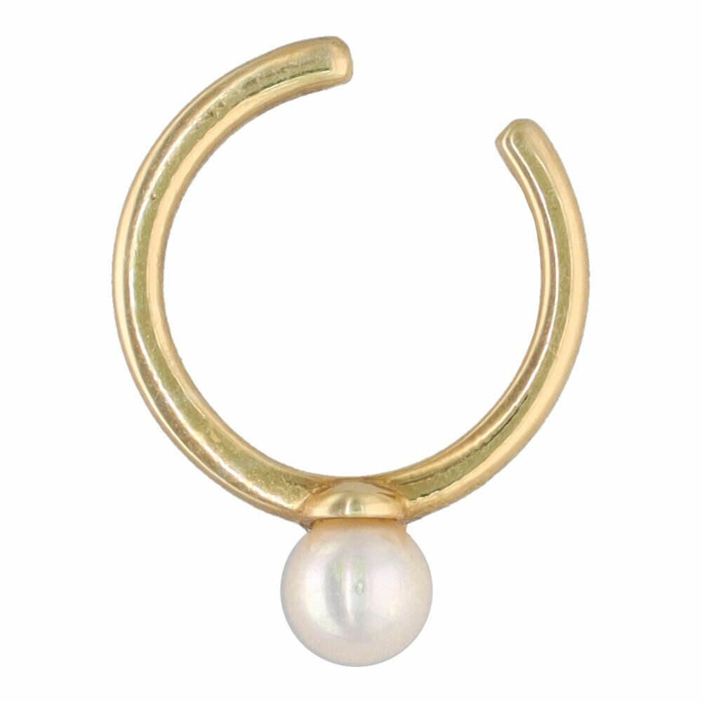 Кафф, серебро, 925 проба, золочение, жемчуг