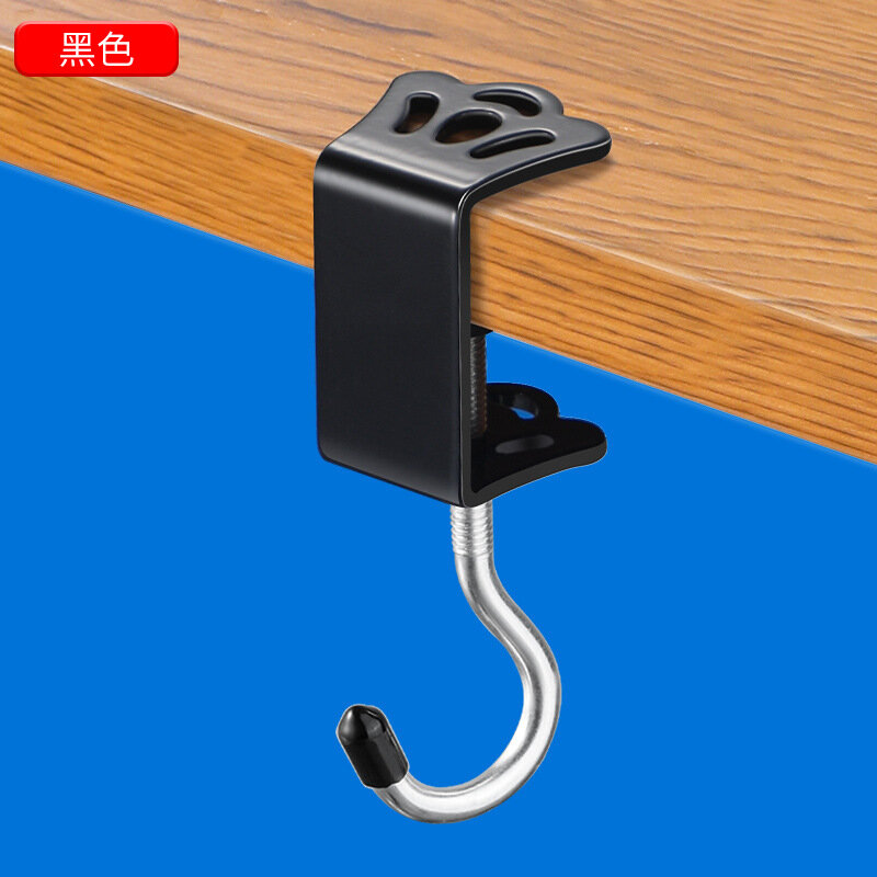Крючок для стола для студентов, крючок для подвешивания без сверления для школьных сумок, двойной крючок, одинарный крючок, корона розовая, черный двойной крючок