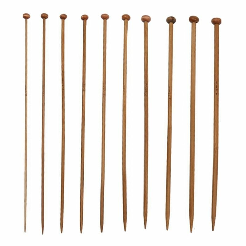 10 комплектов, одноголовая шерстяная игла-палочка, заостренная бамбуковая длинная игла, инструмент для вязания свитеров ручной работы-25 см