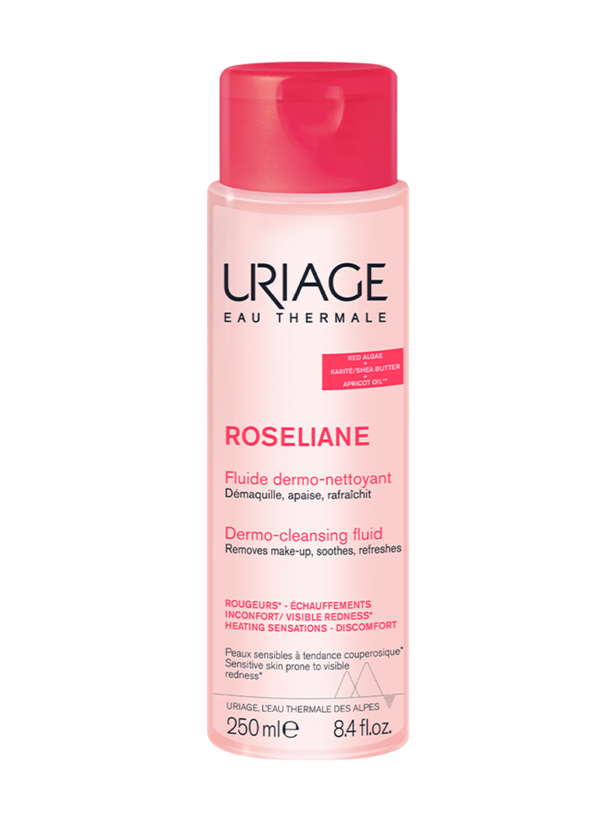 Дермоочищающая эмульсия для лица и контура глаз Uriage Roseliane Dermo-Cleansing Fluid, 250 мл