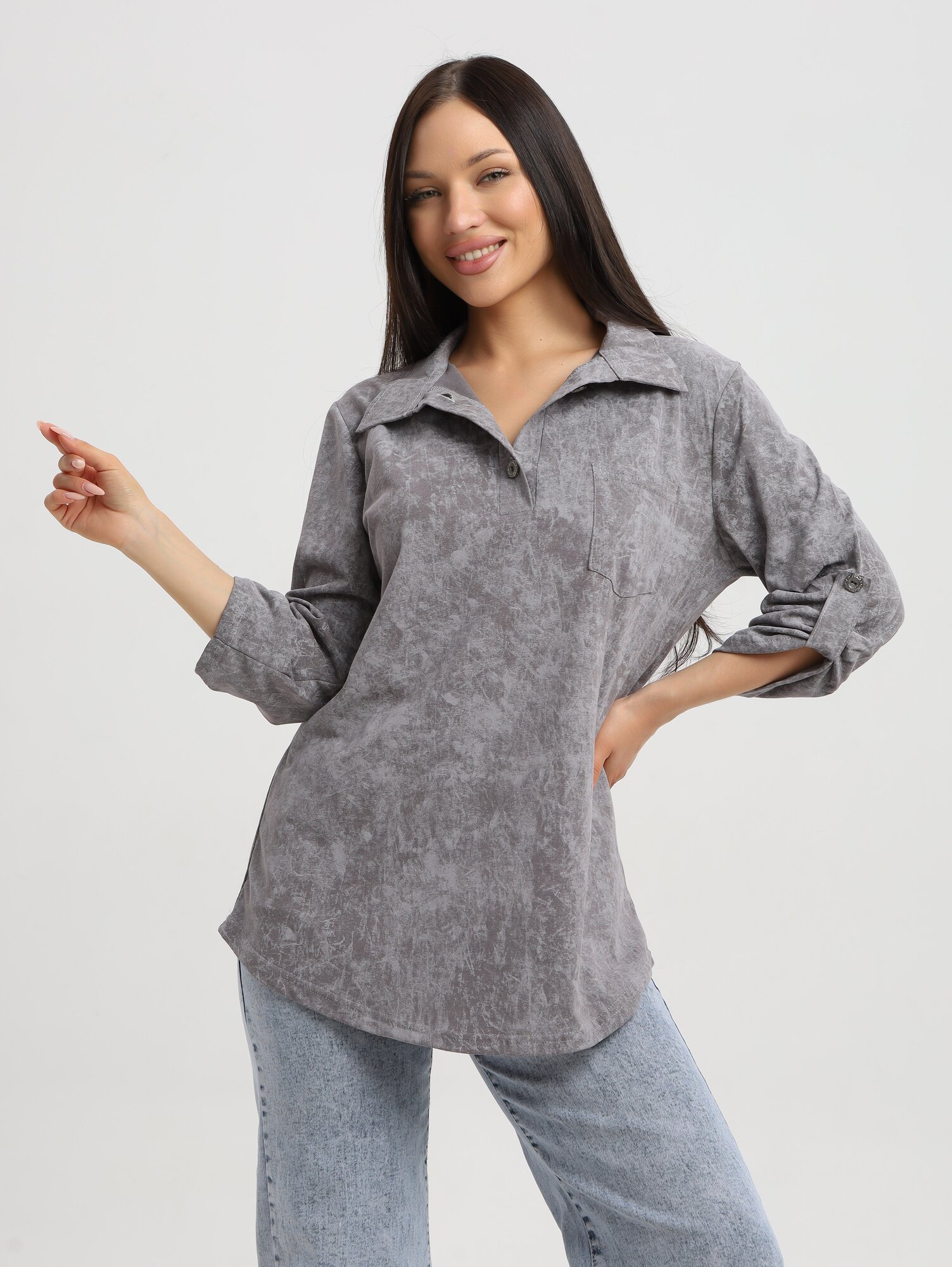 Туника 567/серый/варенка