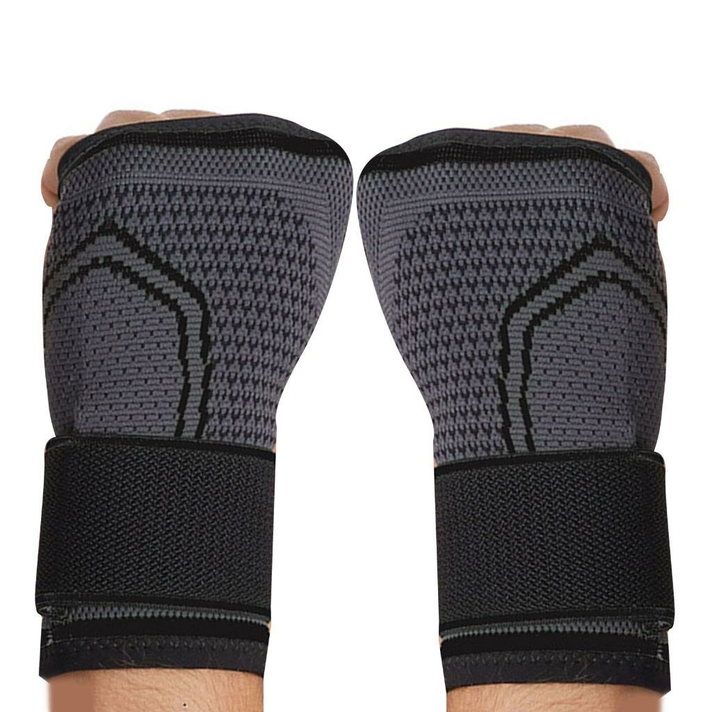 Удлиненные компрессионные перчатки для пауэрлифтинга и баскетбола, Синий - L