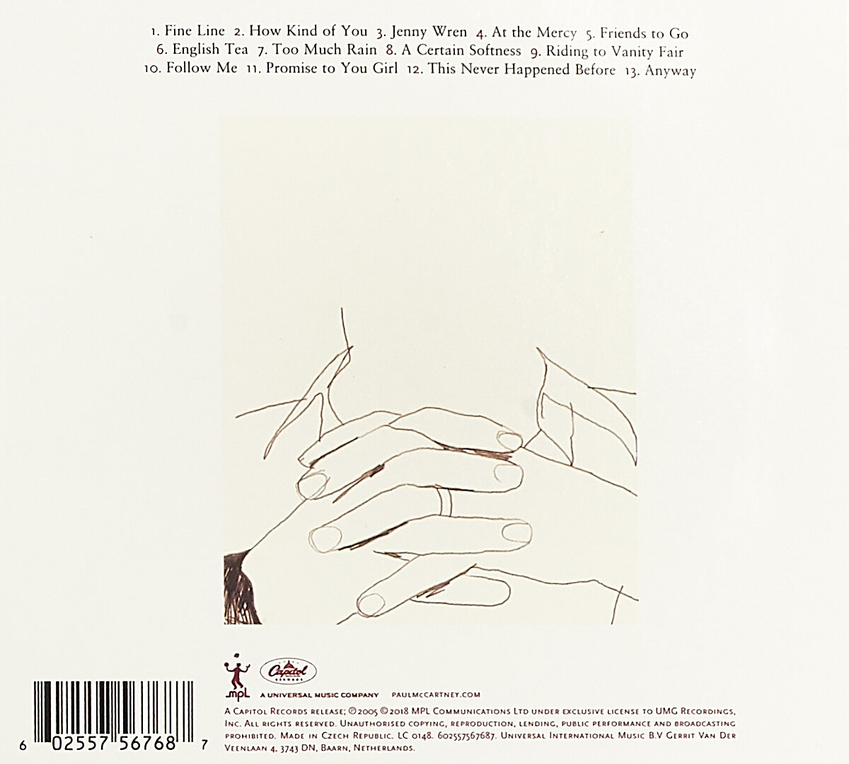 Paul McCartney - Chaos And Creation In The Backyard (1CD) 2018 Digisleeve Фирменный музыкальный диск