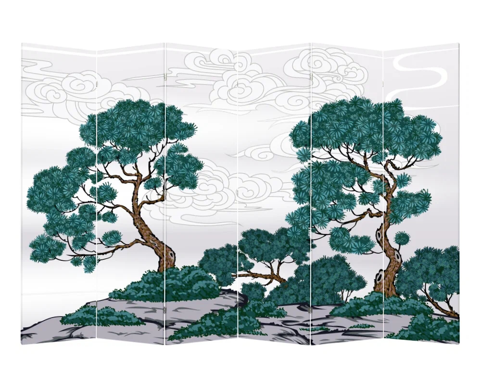 Ширма перегородка для зонирования «СКТ Сосны Суми» - 6, размер 180х270/45 см