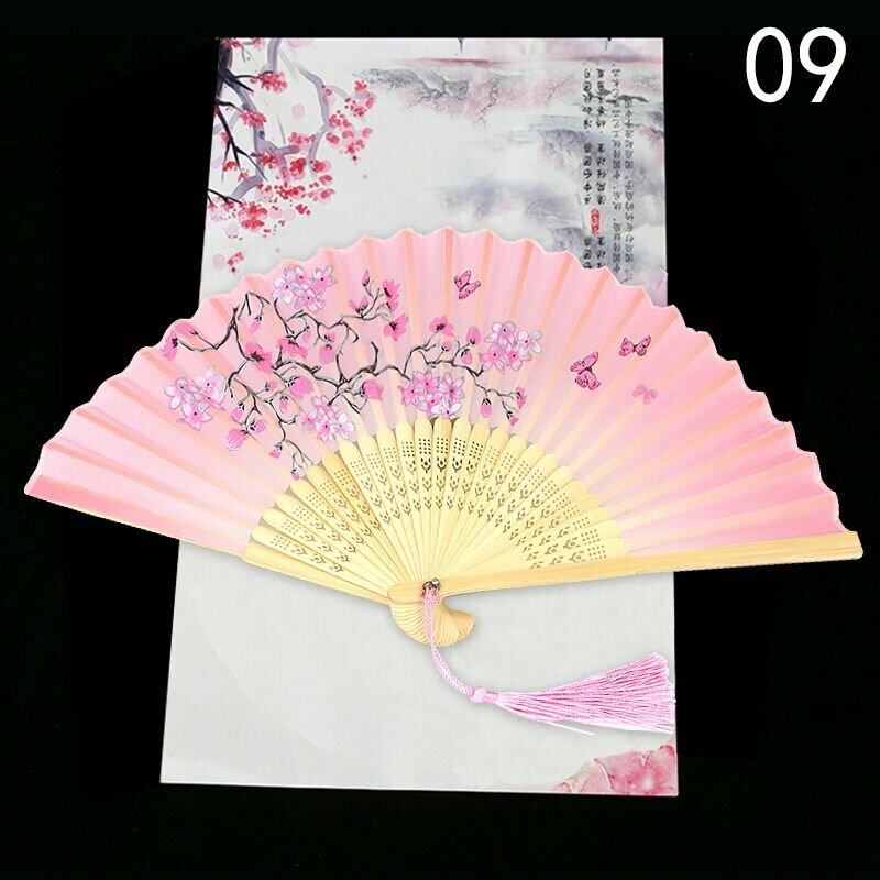 Ручной веер с цветочным узором в китайском стиле, Украшения для дома