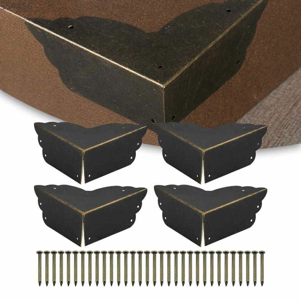 OZ-UVBZ 4шт коробка бронзовый металлический уголок защитный ящик декоративный уголок антикварный с винтом-