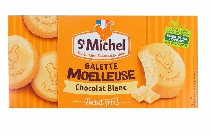 Пирожные StMICHEL бисквитные с белым шоколадом 180г