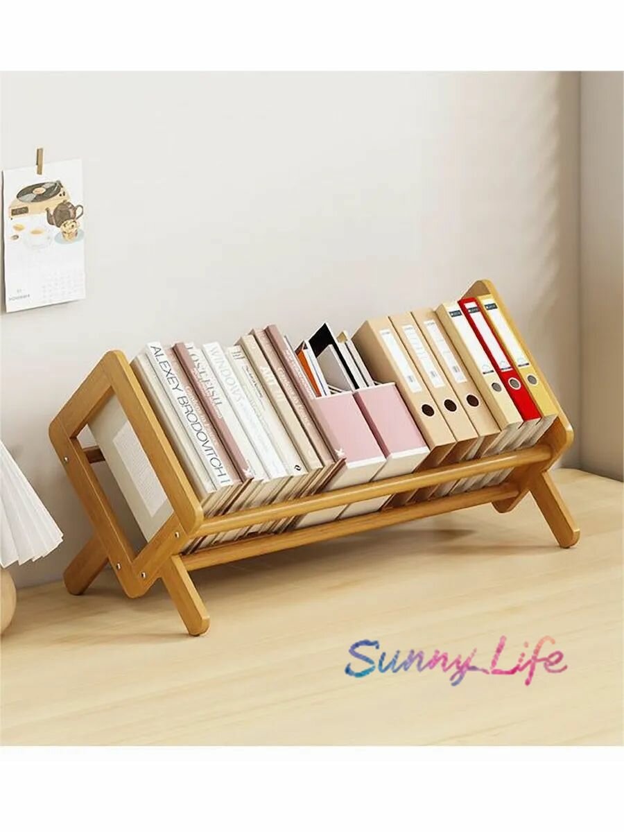 Книжная полка икеа, дерево, универсальная, для книг, цвет светло-коричневый, 33x21x24,5 см