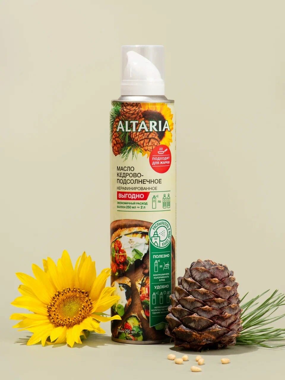 Масло ALTARIA кедрово-подсолнечное нерафинированное /спрей/ 250мл
