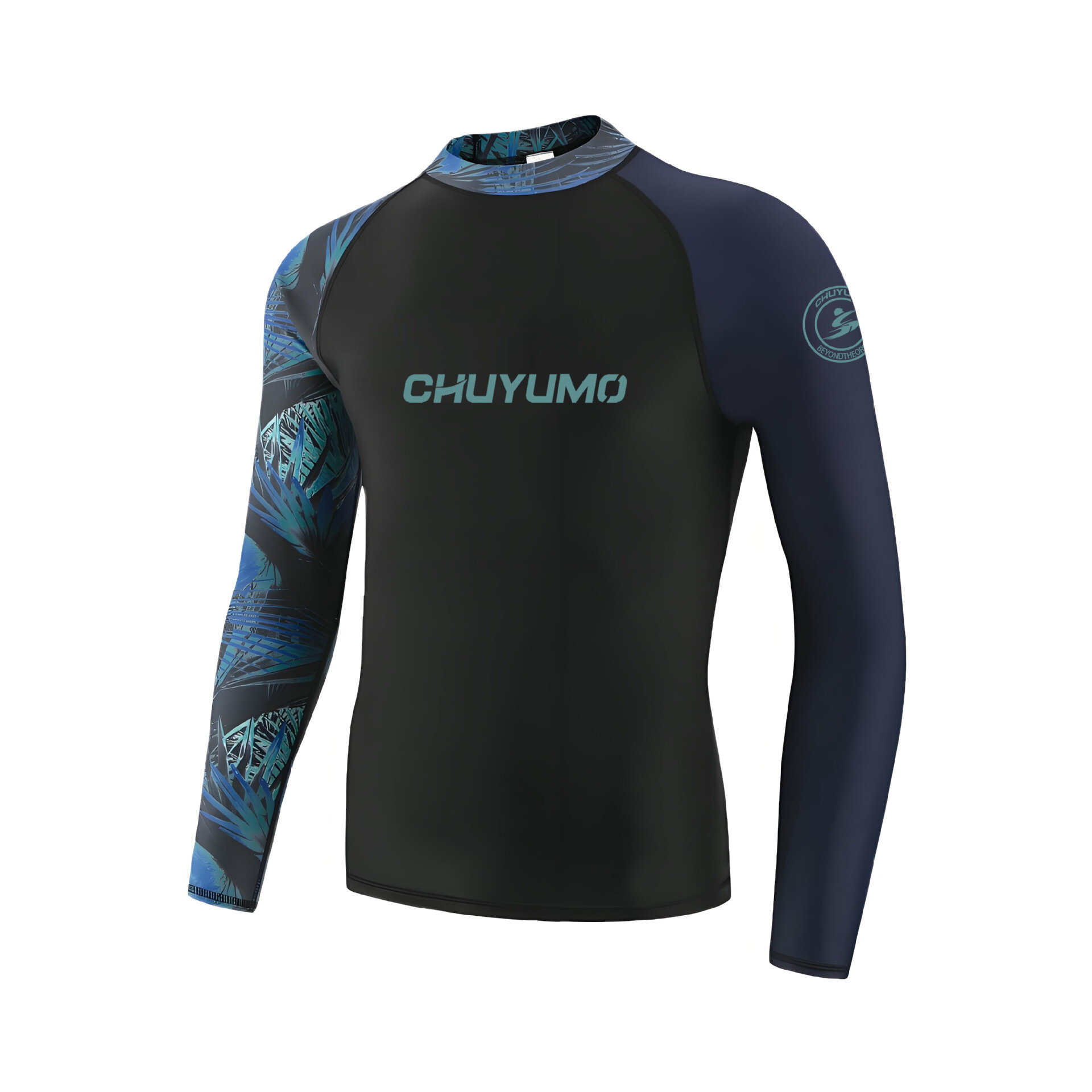 Мужской гидрокостюм для дайвинга, купальный костюм, защита от солнца, быстросохнущий, с длинным рукавом, принтованный, круглый вырез, двухкомпонентный спортивный набор для снорклинга, свободное дайвинг