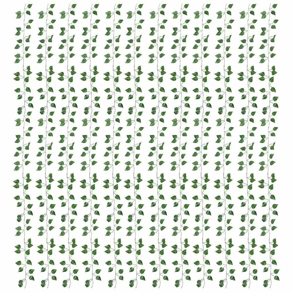 Декоративные элементы для стен из искусственных листьев плюща, 12 штук.