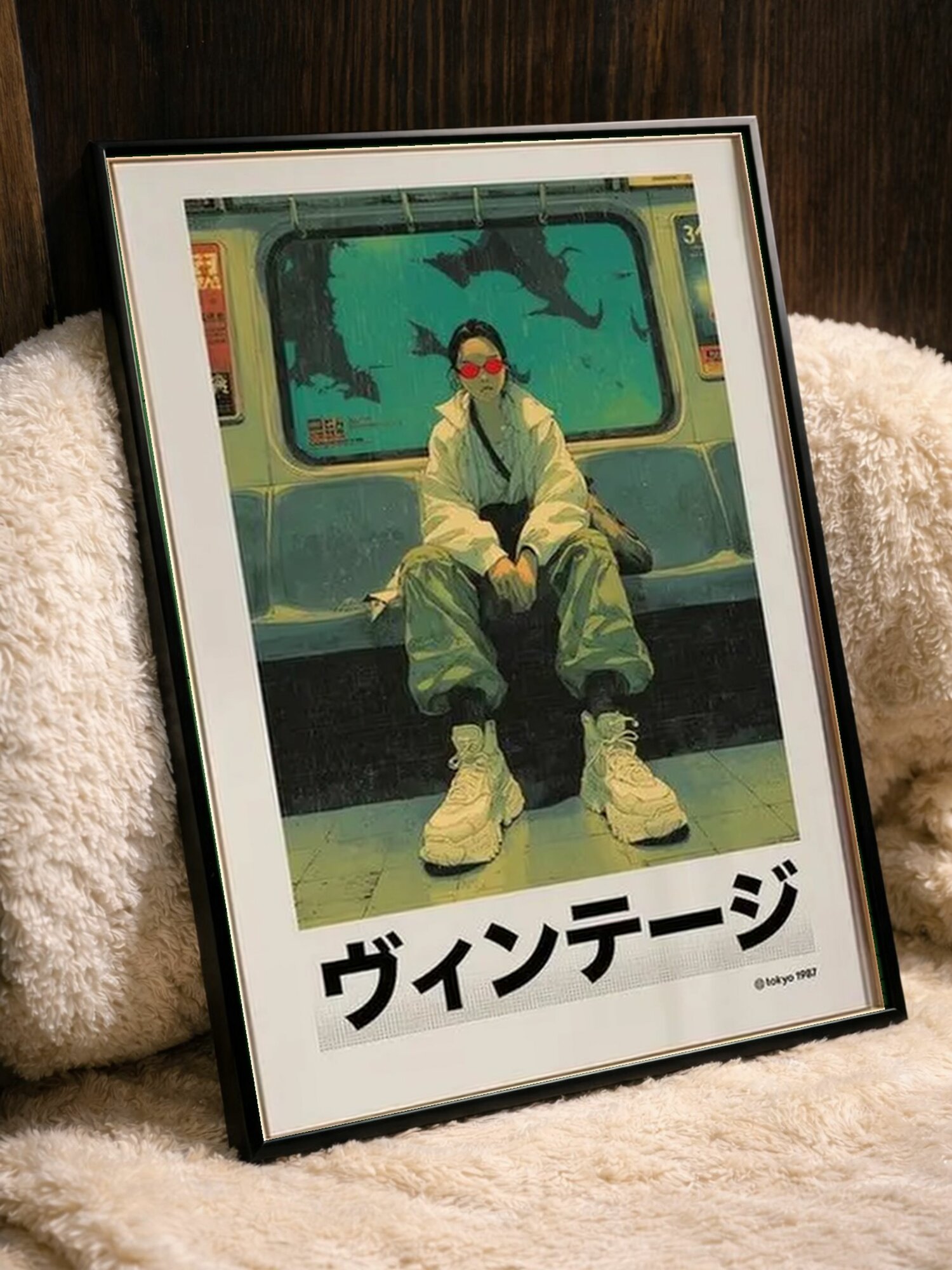 Постер на стену аниме гранж метро 30х40 см японский ретрофутуризм, интерьерный плакат на стену