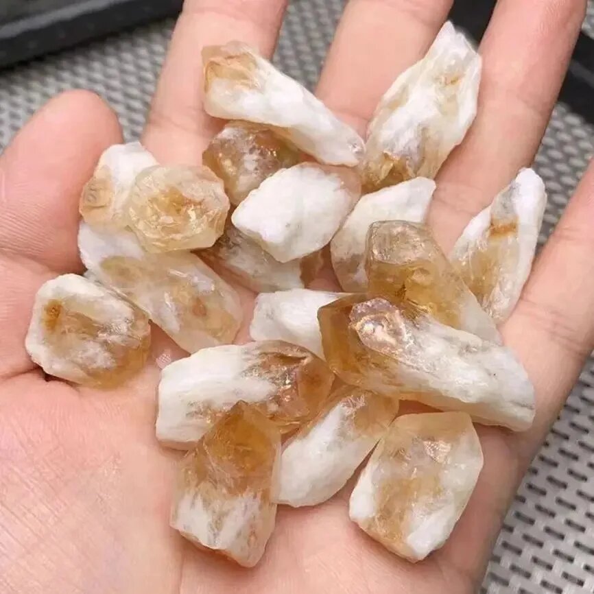 Розовый аметист и розовый кварц, кристаллы для Рейки и декора Белый, 45-55g 1bag, yellow