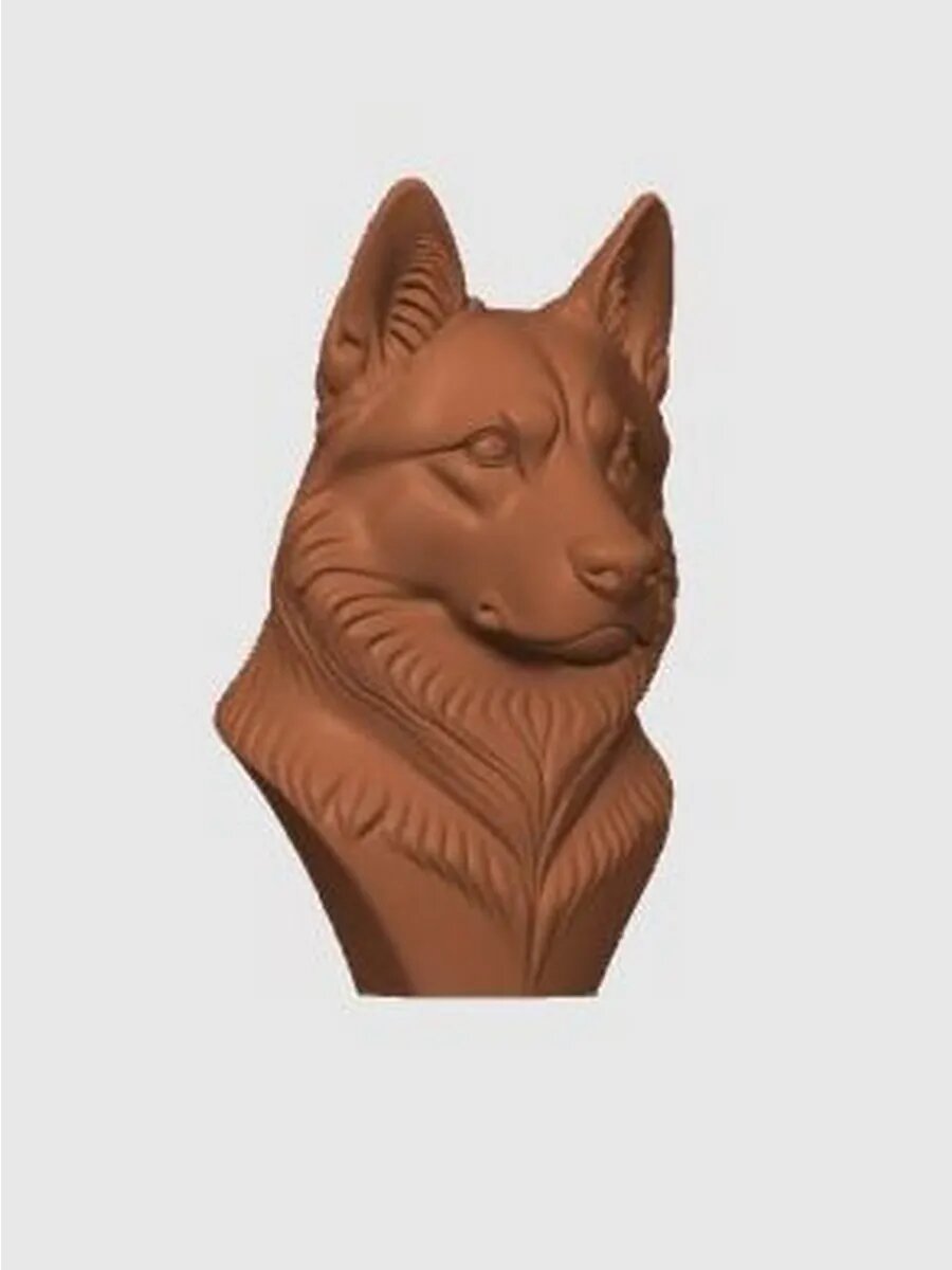 Статуэтка собаки-сибирская хаски (10см, корич. матал.)