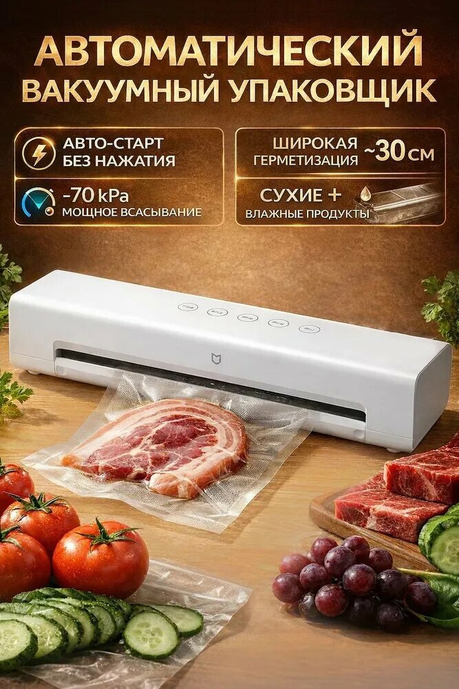 Вакуумный упаковщик Mijia Automatic Vacuum Sealing Machine (MJFKJ06XM) / Вакууматор / Упаковочная машина