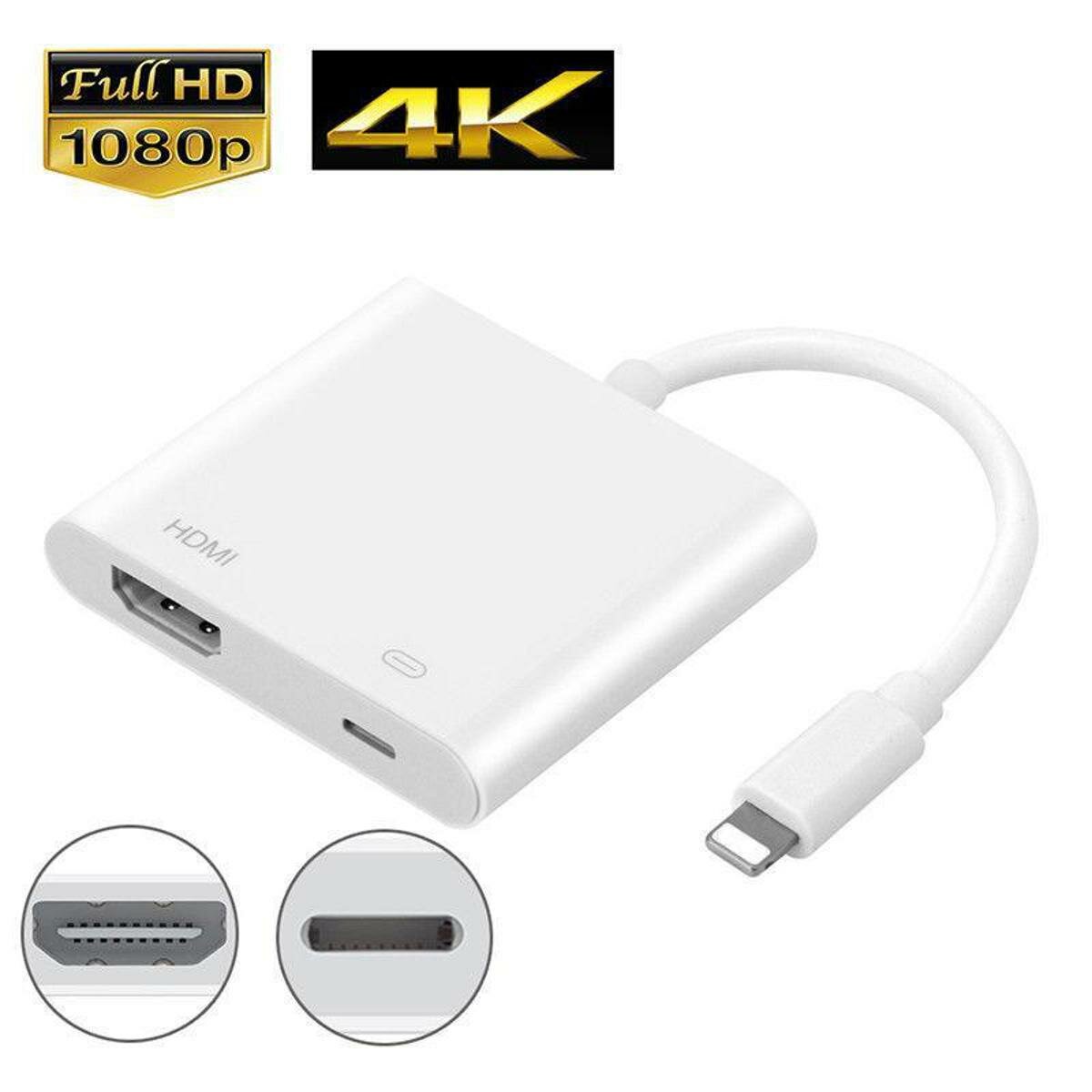 Красный цветной кабель-адаптер Lightning to Digital AV TV HDMI с портом зарядки Lightning для iPad Air iPhone 6 6S 7 7Pl
