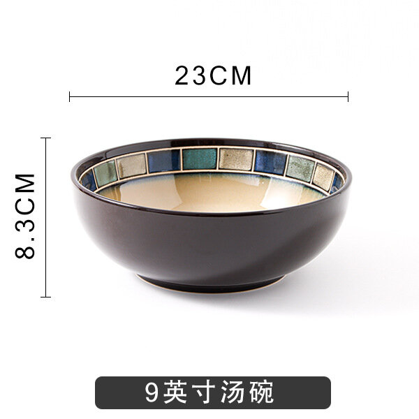 Японская и корейская керамическая посуда с изменяемой глазурью, креативная подглазурная ручная роспись, суповая миска, домашняя миска для фруктового салата, большая миска для лапши, ресторанная посуда